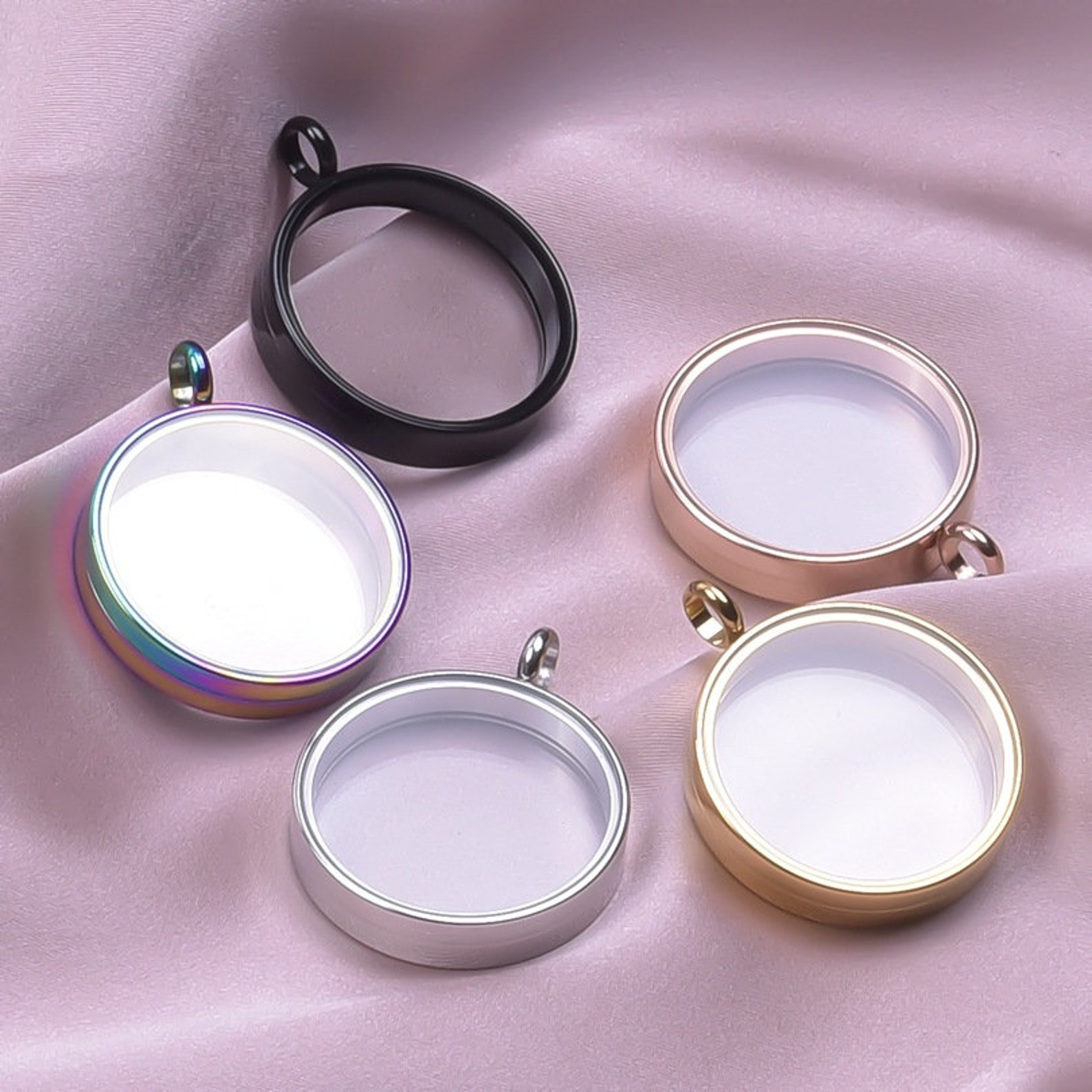 Floating Locket - Stainless Steel Glass Locket - Living Glass Charm ...