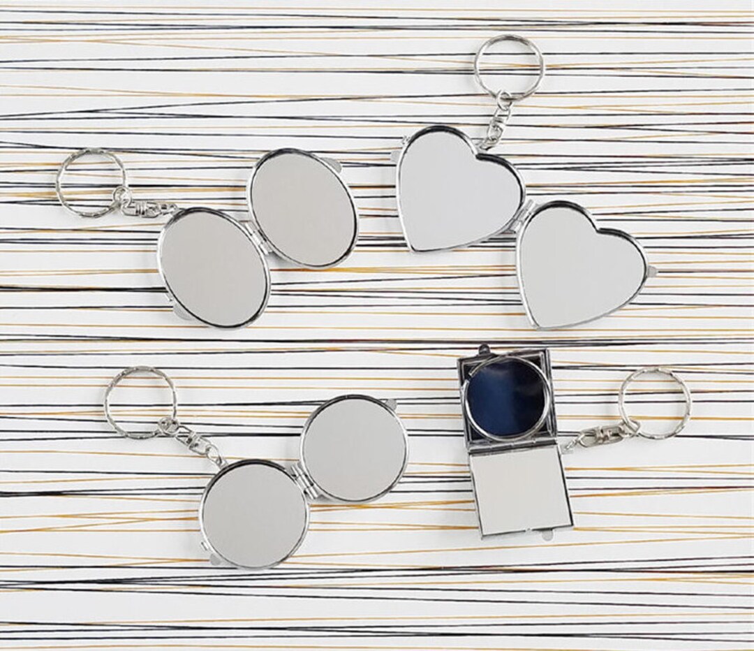 Key Chain Mirro Blank, Blank Compact, Round/heart/oval/square Blank ...