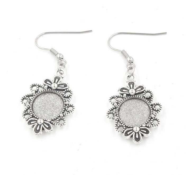 Surgical Steel Bezel French Earring Bases Blanks- Earring Base, Earring ...