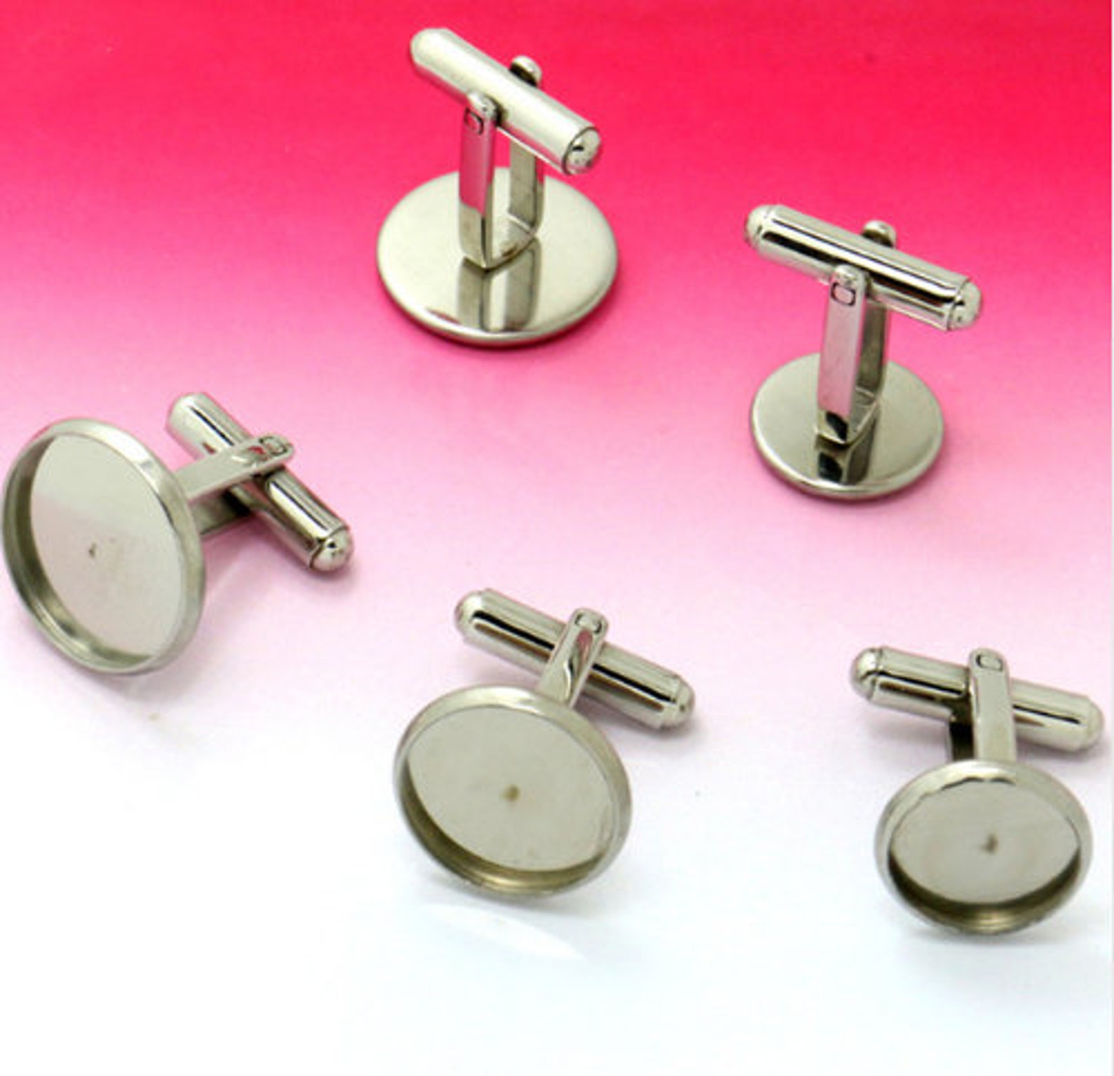 10pcs(5pairs) Surgical Stainless Steel Cuff Link Blanks-10mm-20mm Cuff ...