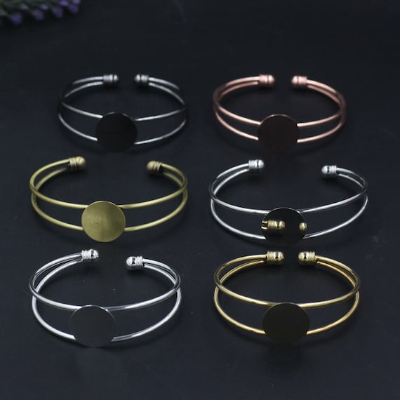 Flat Bracelet Settings Cuff Bracelets Blanks Vintage | Etsy