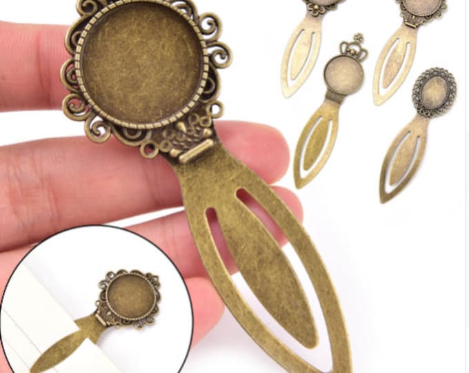 20mm Round Bookmark Base, Antique Bronze Bookmark Settings-pendant ...