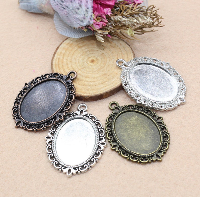 18x25mm Pendant Blank Oval Zinc Alloy Cabochon Base Setting - Etsy