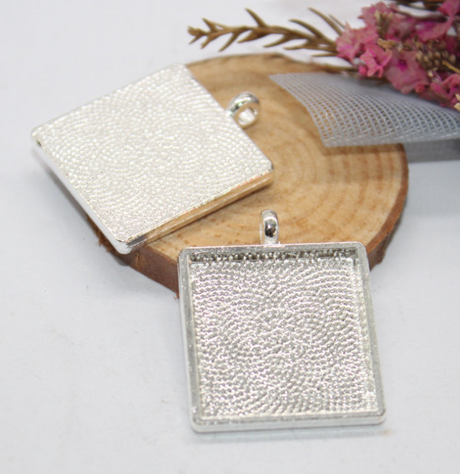 20mm Square Cabochon Setting-Blank Pendant Trays-Cabochon | Etsy