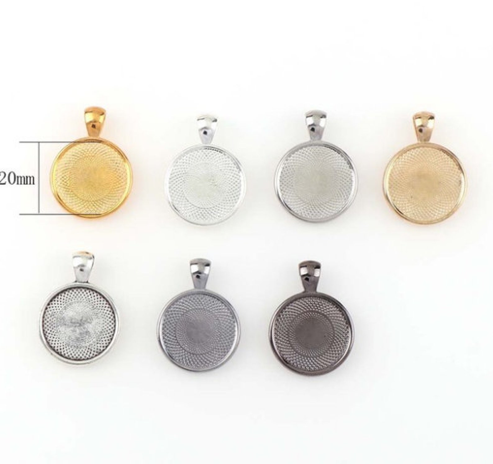 20pcs 20mm Cabochon Setting-pendant Blanks-20mm Double Round - Etsy