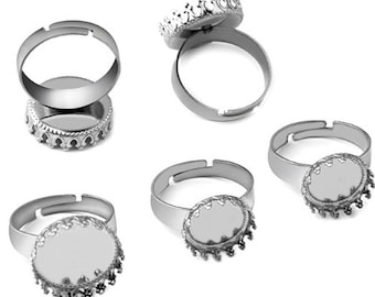 20pcs New Stainless Steel Finger Ring Adjustable Ring Blanks | Etsy