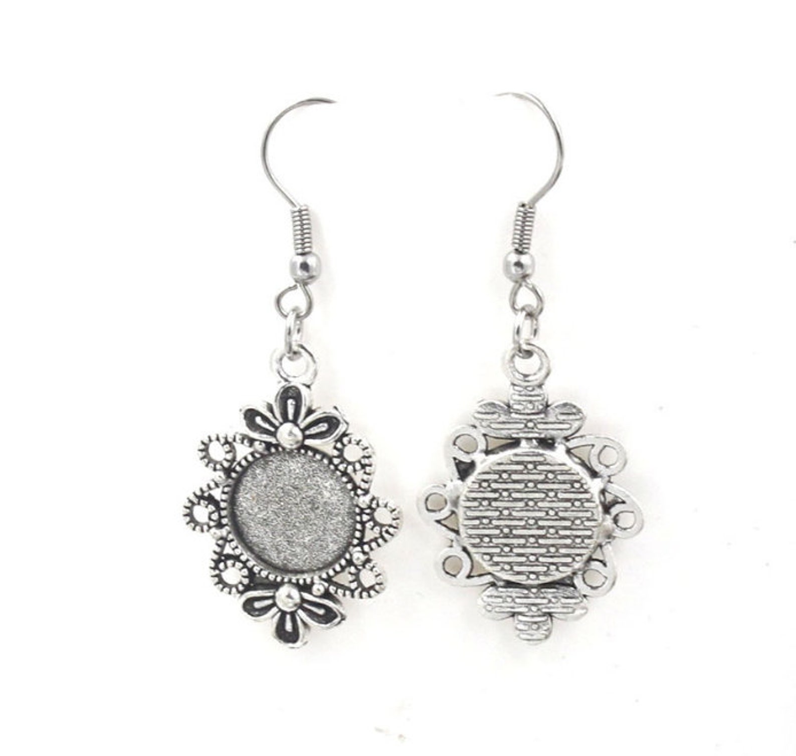 Surgical Steel Bezel French Earring Bases Blanks- Earring Base, Earring ...