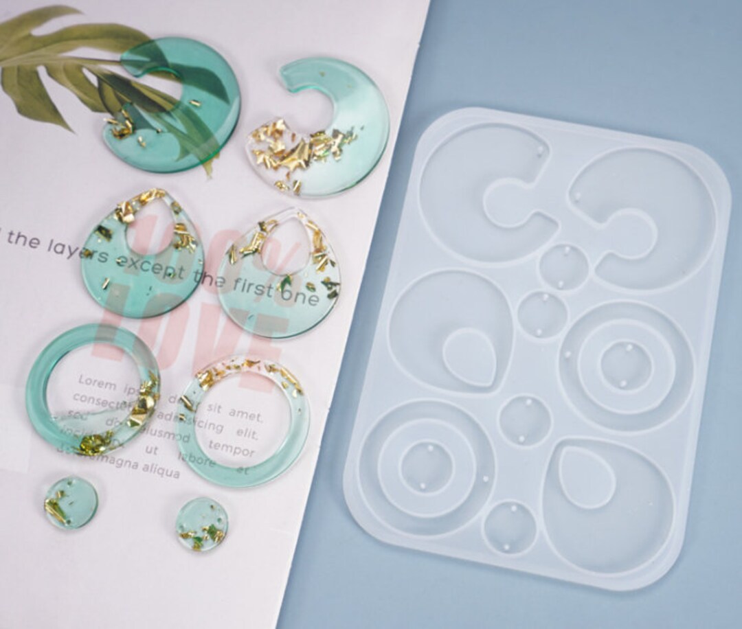 Jewelry Pendant Silicone Mold Resin Pendant Mold With Hole Cabochon ...