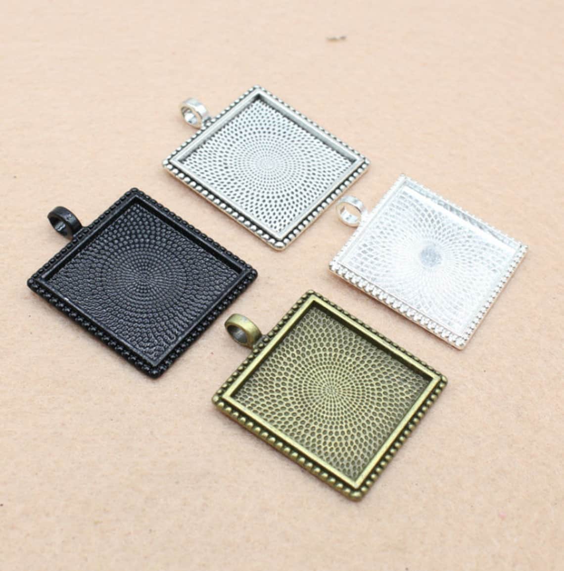 10pcs Square Cabochon Setting-blank Pendant Trays-cabochon - Etsy