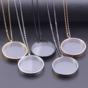 Clear Glass Floating Locket + Necklace - Living Charms Locket Pendant ...