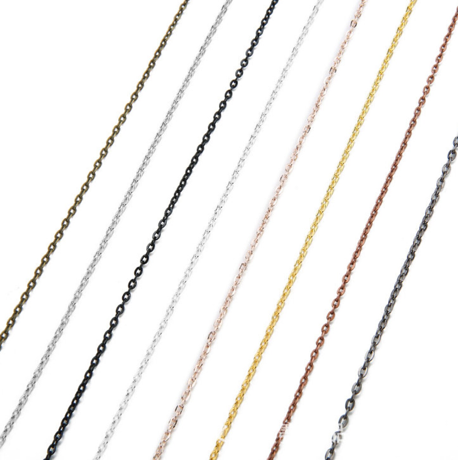 10 Yard Rolo Tiny Link Chains Fit Women Diy Links Chains Necklace ...