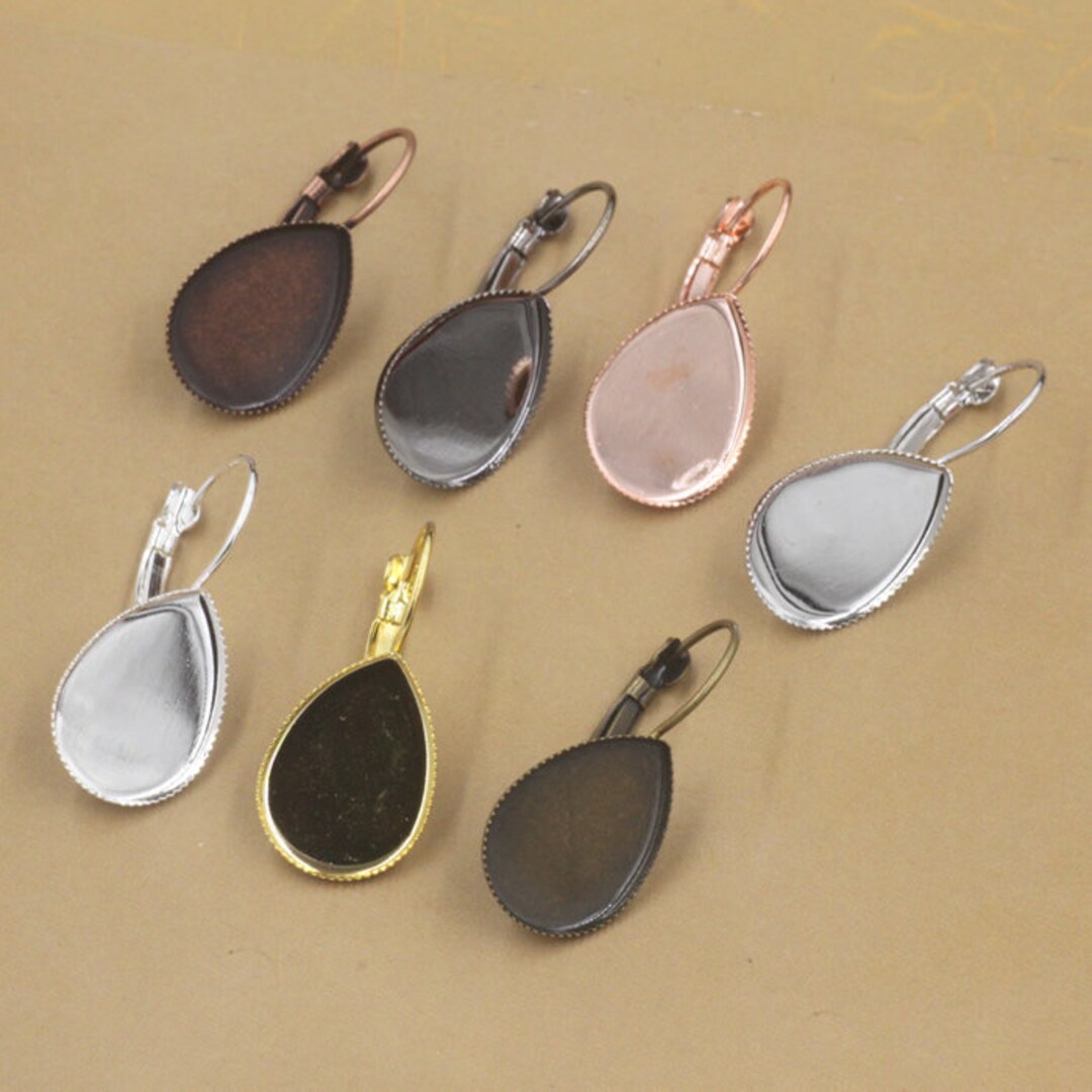 10x14mm/13x18mm/18x25mm Teardrop Bezel Earring Blanks, French Earring ...