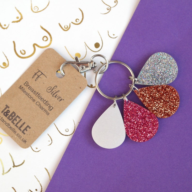 First Feed Breastfeeding Milestone Award Charm - Pearl White Liquid ...