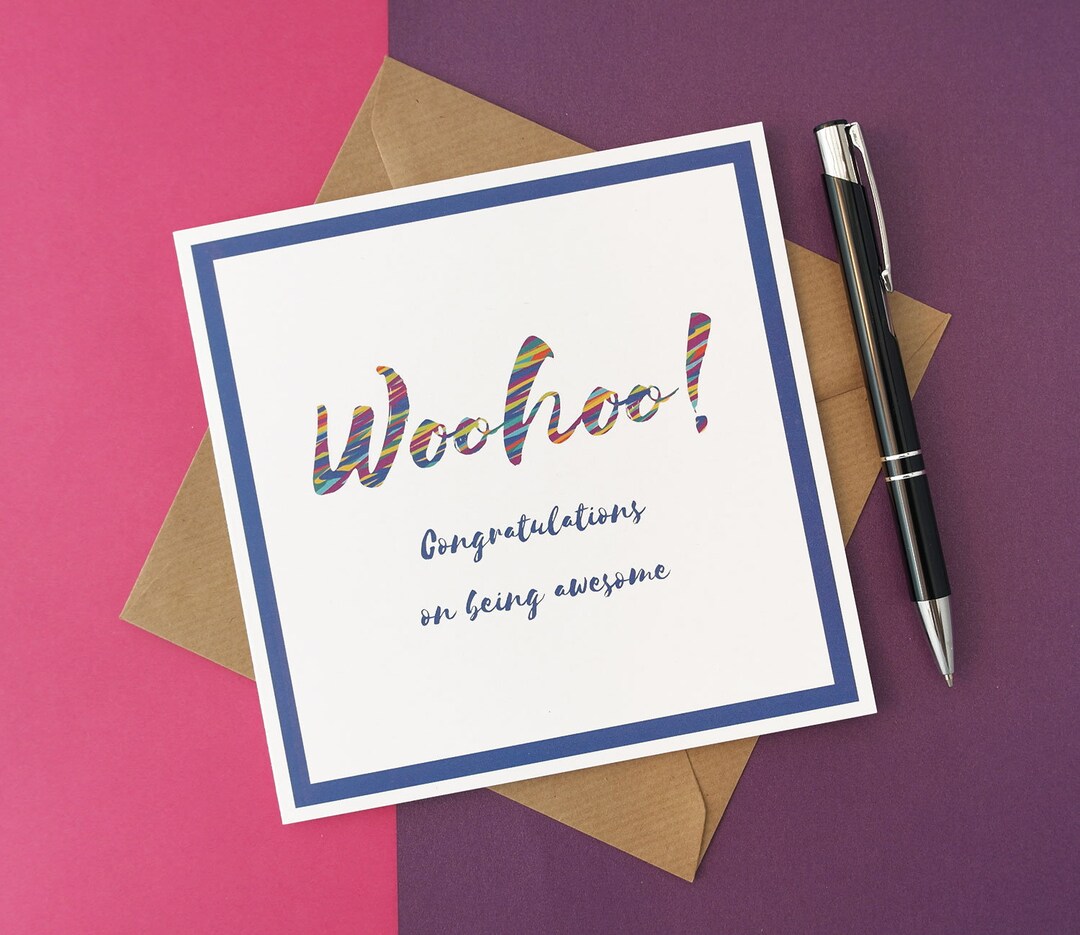 Woohoo! Congratulations on Being Awesome Card: Eco-friendly Recycled ...