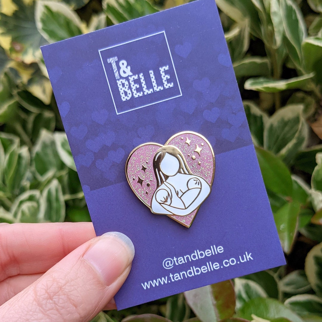 Tandem Breastfeeding Enamel Pin - Mum Keepsake Badge - Nursing a ...