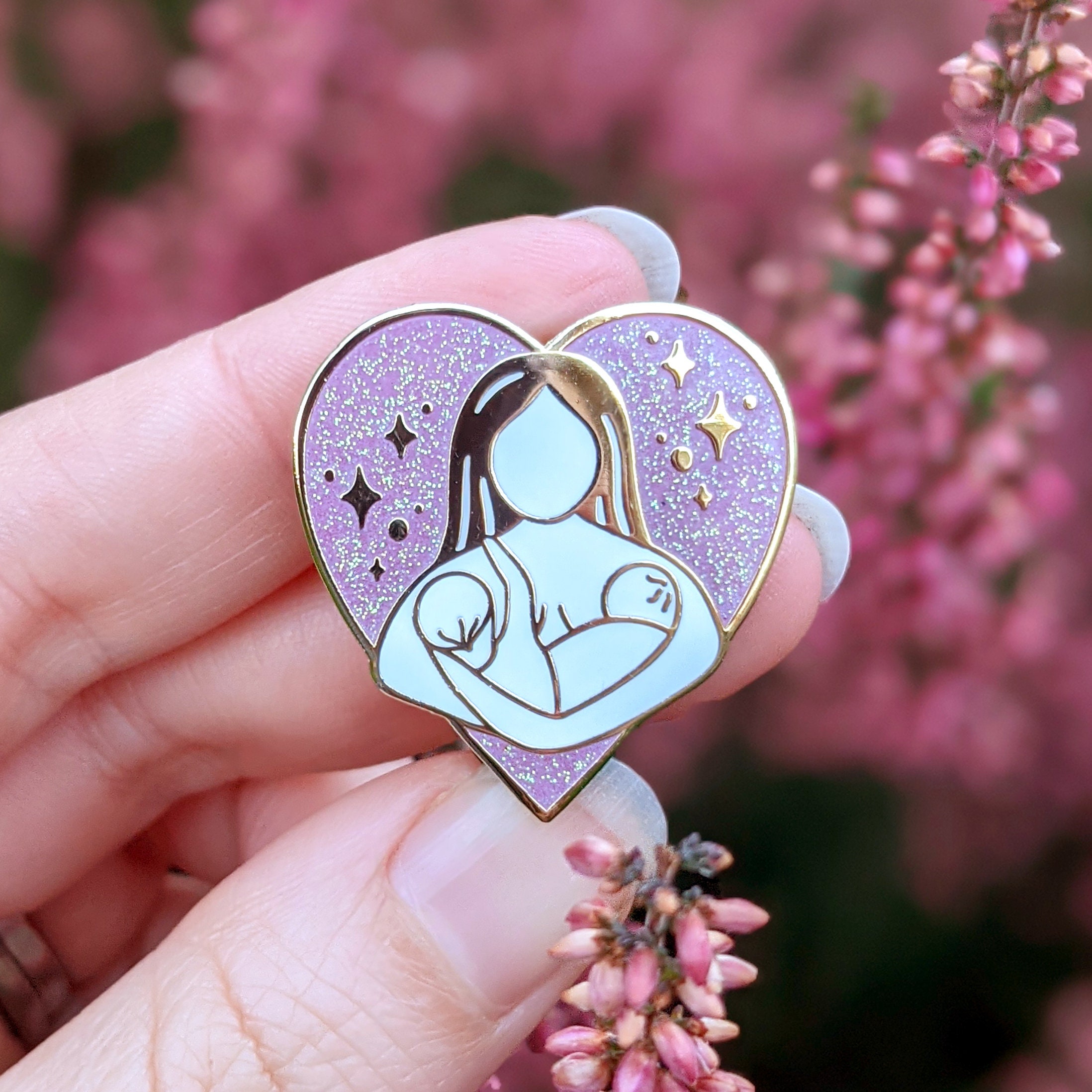 Tandem Breastfeeding Enamel Pin - Mum Keepsake Badge - Nursing a ...