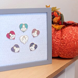 Grey Enamel Pin Badge Display Frame - Felt and Cork Pin Board Storage ...