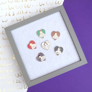 Grey Enamel Pin Badge Display Frame - Felt and Cork Pin Board Storage ...