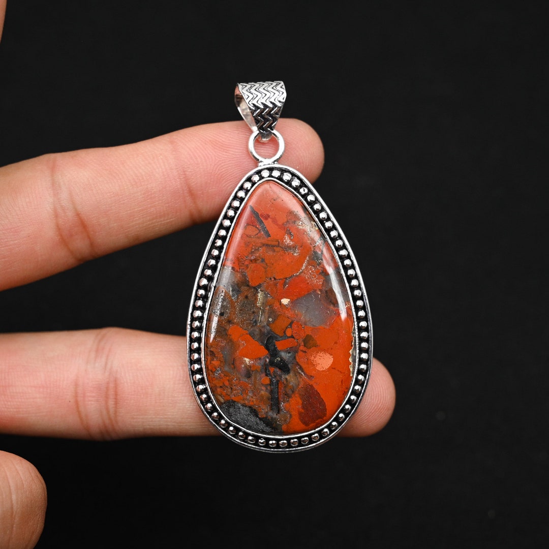 Jasper Pendant 925 Sterling Silver Handmade Jasper Gemstone Jewelry ...
