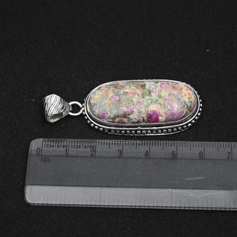 Ruby Zoisite Pendant 925 Solid Sterling Silver Pendant Big Size Stone Pendant Handmade Gemstone ...