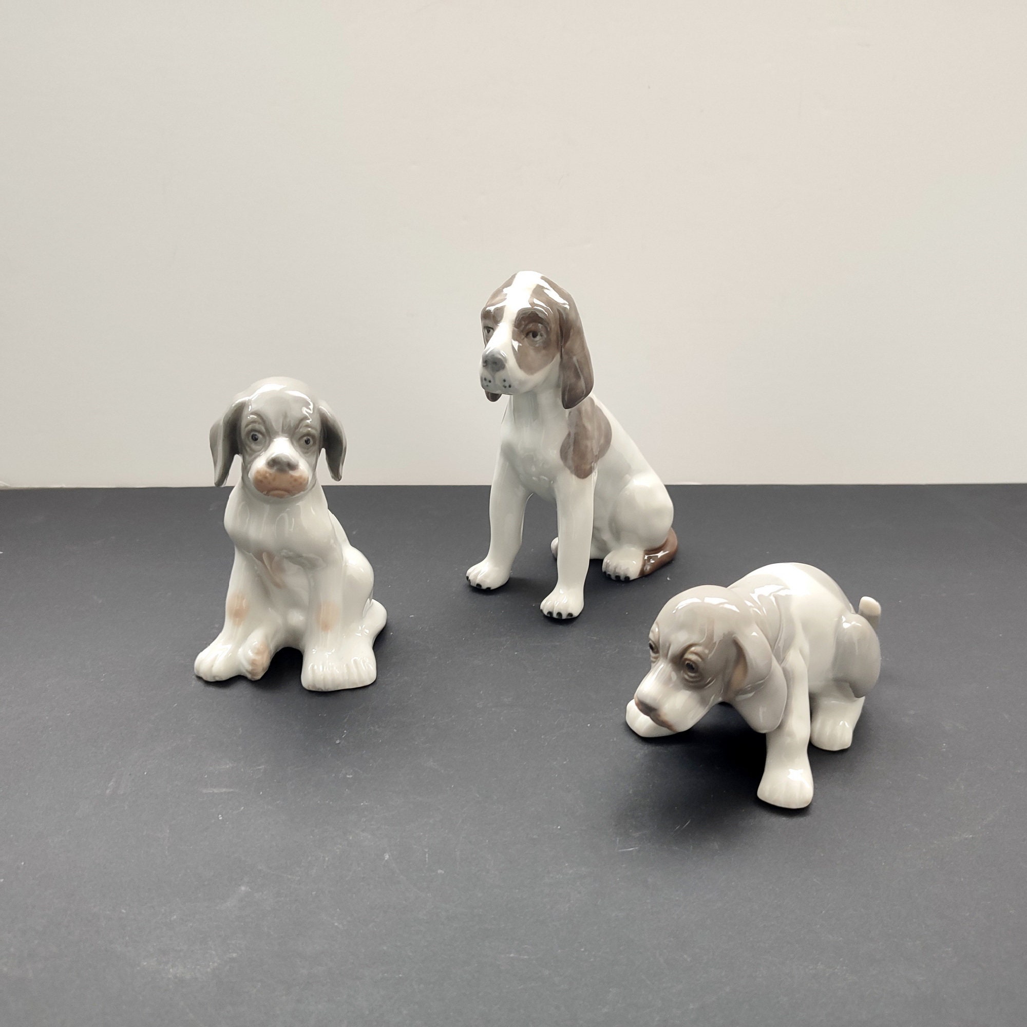 Lladro Style Porcelain Beagle Puppies Figurine Set - Etsy