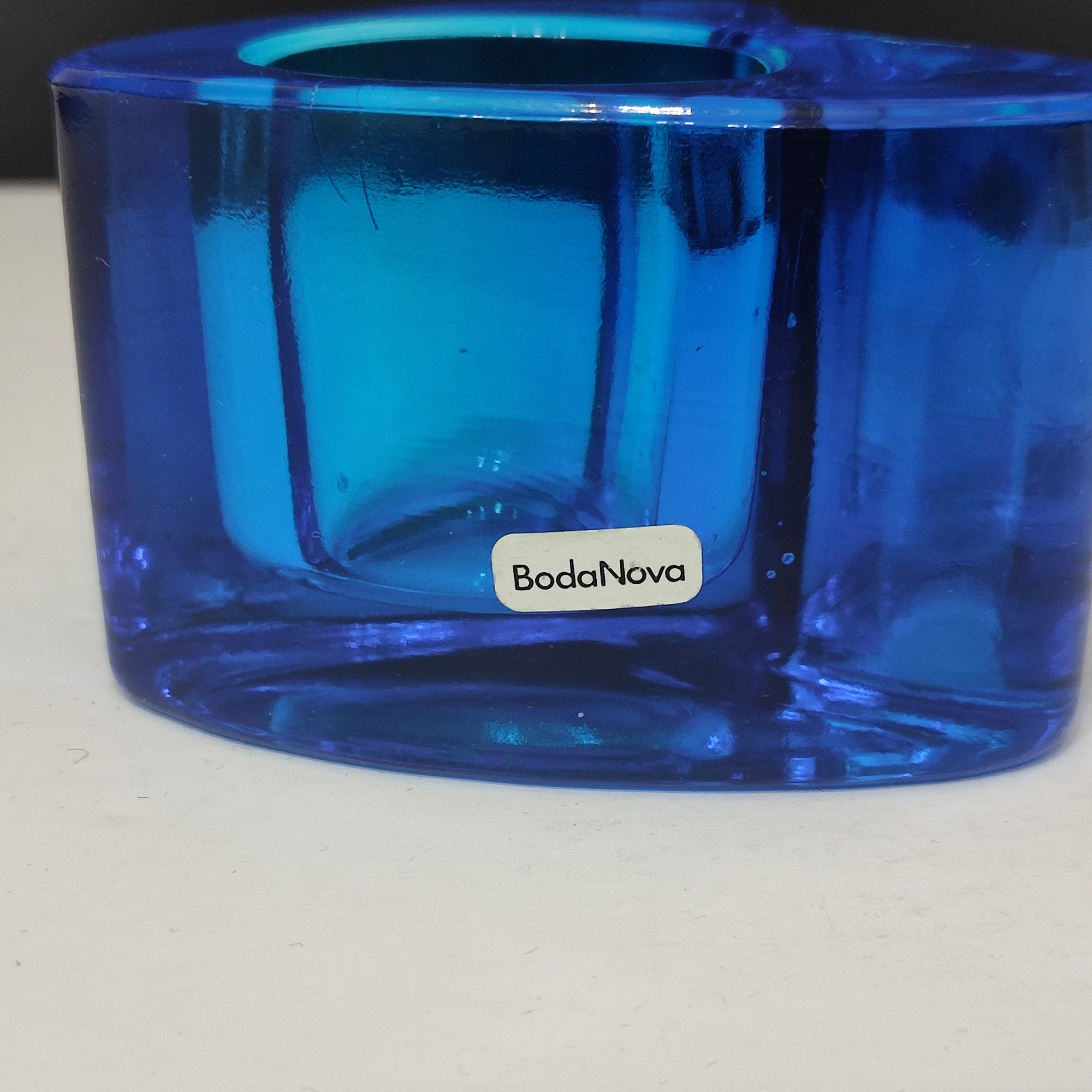 Boda Nova Cobalt Blue Glass Heart Votive. Blue Glass Candle Holder. - Etsy
