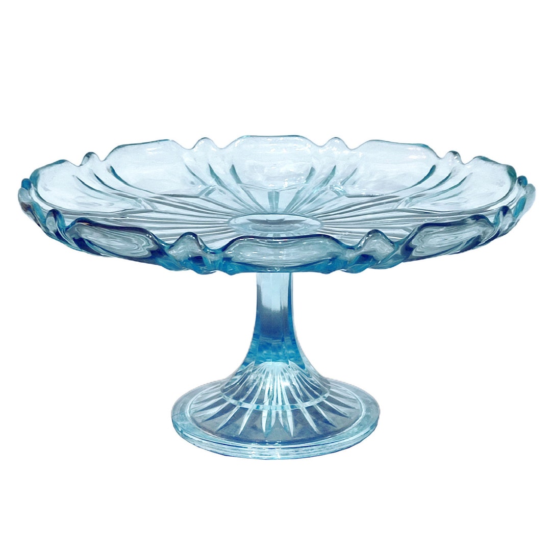 Art Deco Pressed Glass Cake Stand, France 1930s - Etsy