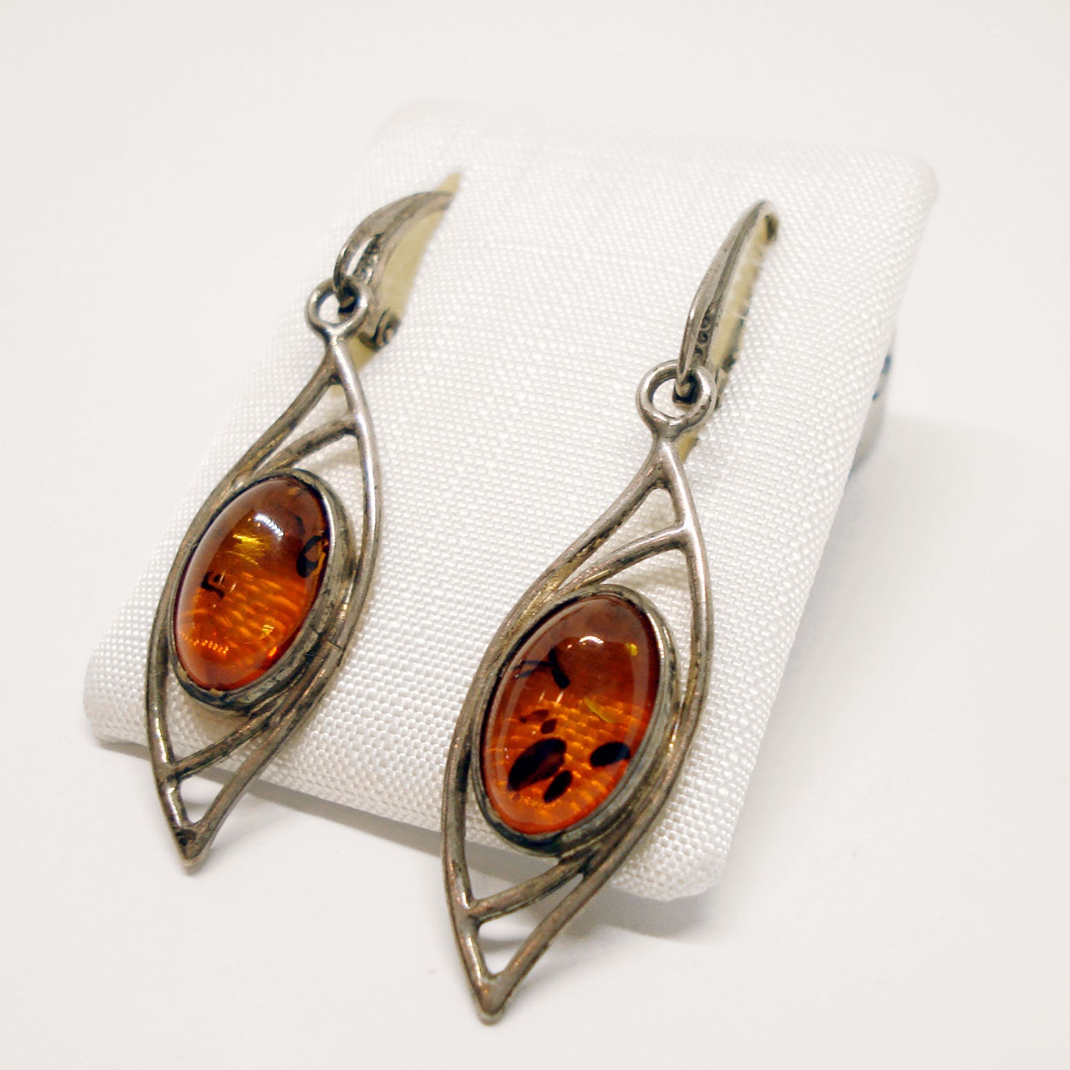 Danish Amber Sterling Silver Earrings - Etsy 日本