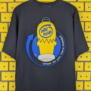 Vintage 1998 the Simpsons T-shirt Homer Simpson Intel Inside - Etsy