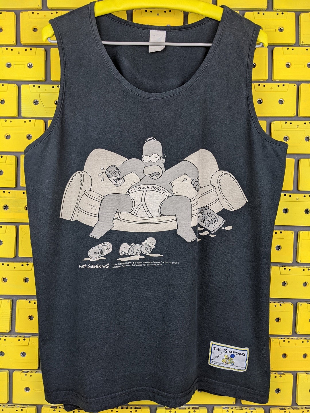 Vintage 1998 Simpsons Shirt Homer Simpson Couch Potato Sleeveless Tank ...