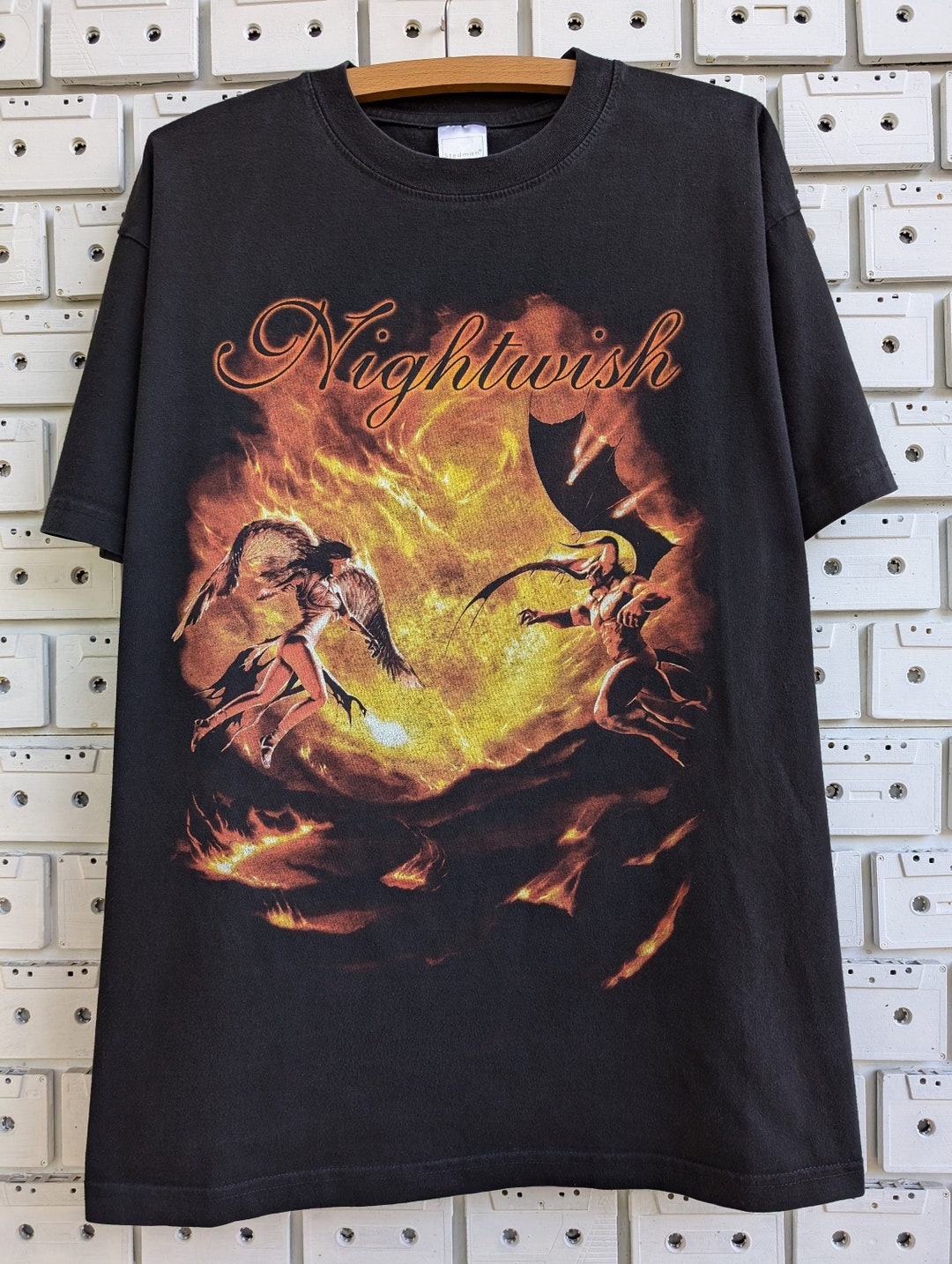 Vintage 00s Nightwish T-shirt Angel and Demon Graphic Finnish Symphonic ...