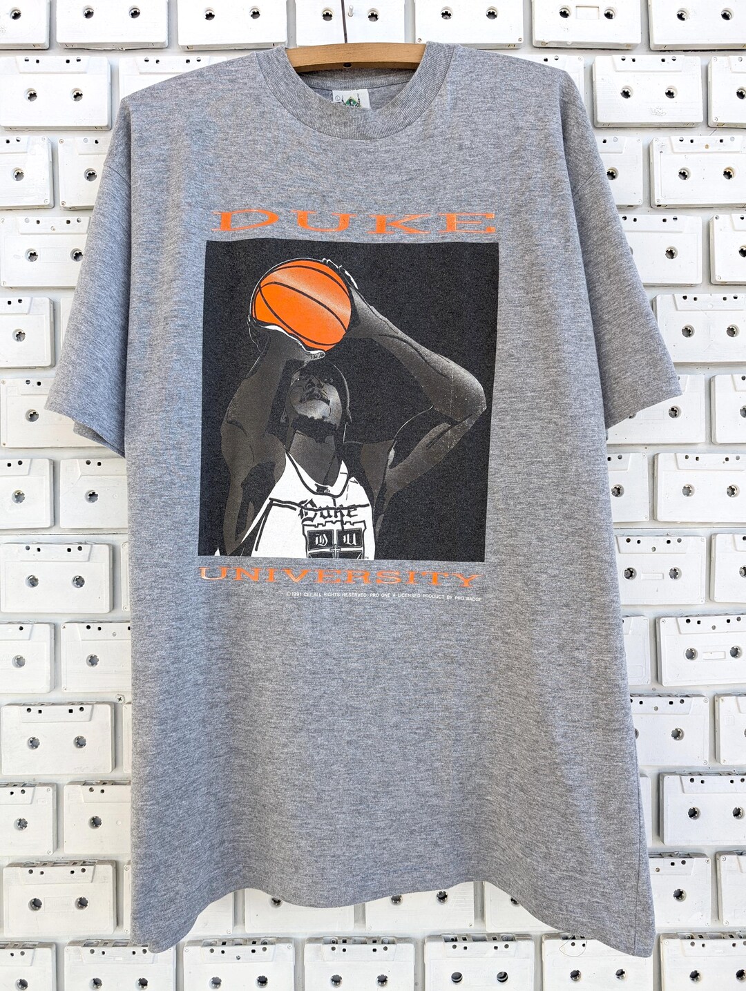 Vintage 1991 Duke University T-shirt NCAA Blue Devils Basketball Team ...