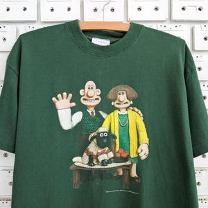 Vintage 90s Wallace and Gromit T-shirt British Claymation Cartoon ...