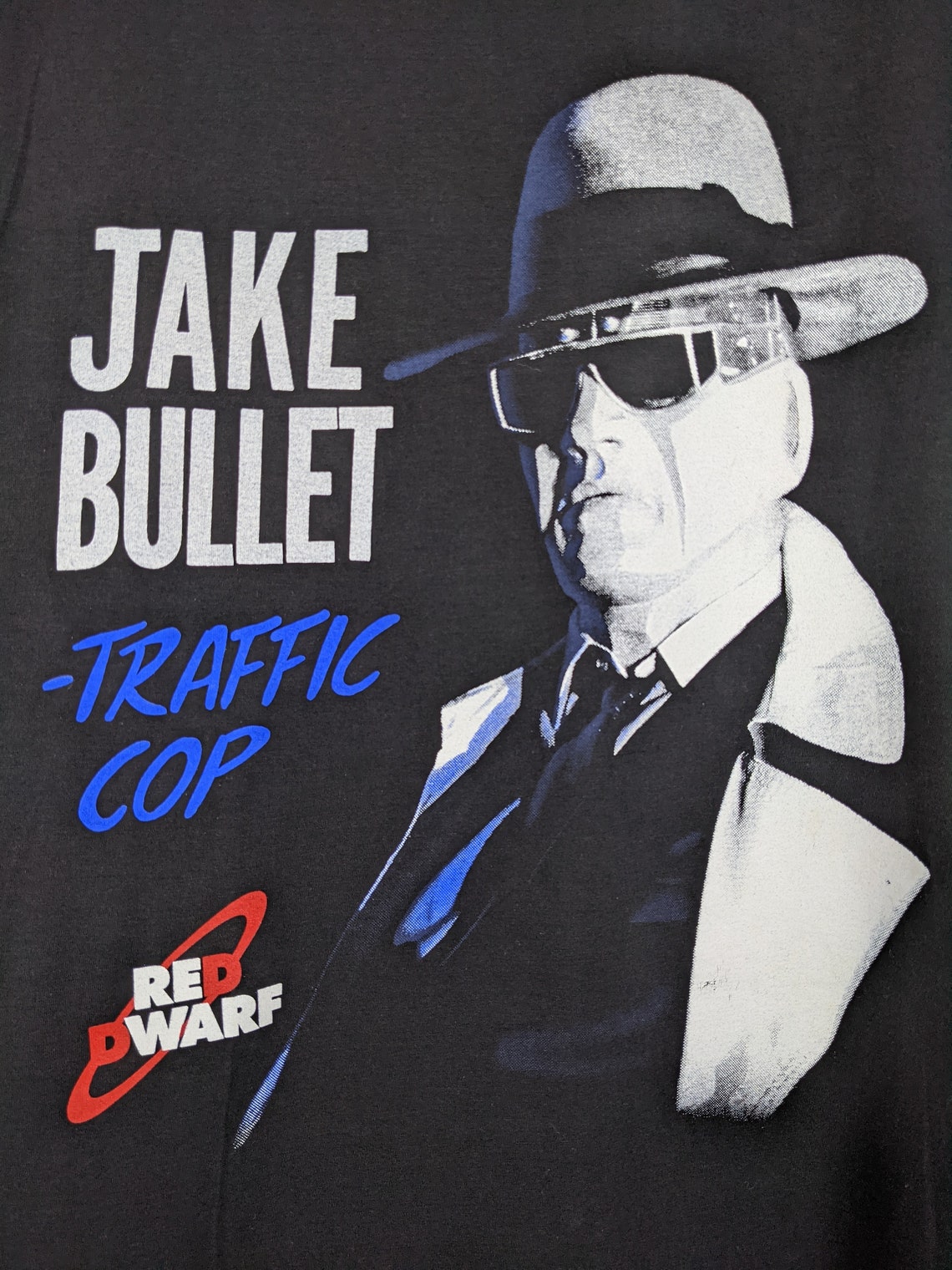 Vintage 90s Red Dwarf T-shirt Jake Bullet Traffic Cop BBC Sci Fi Comedy ...