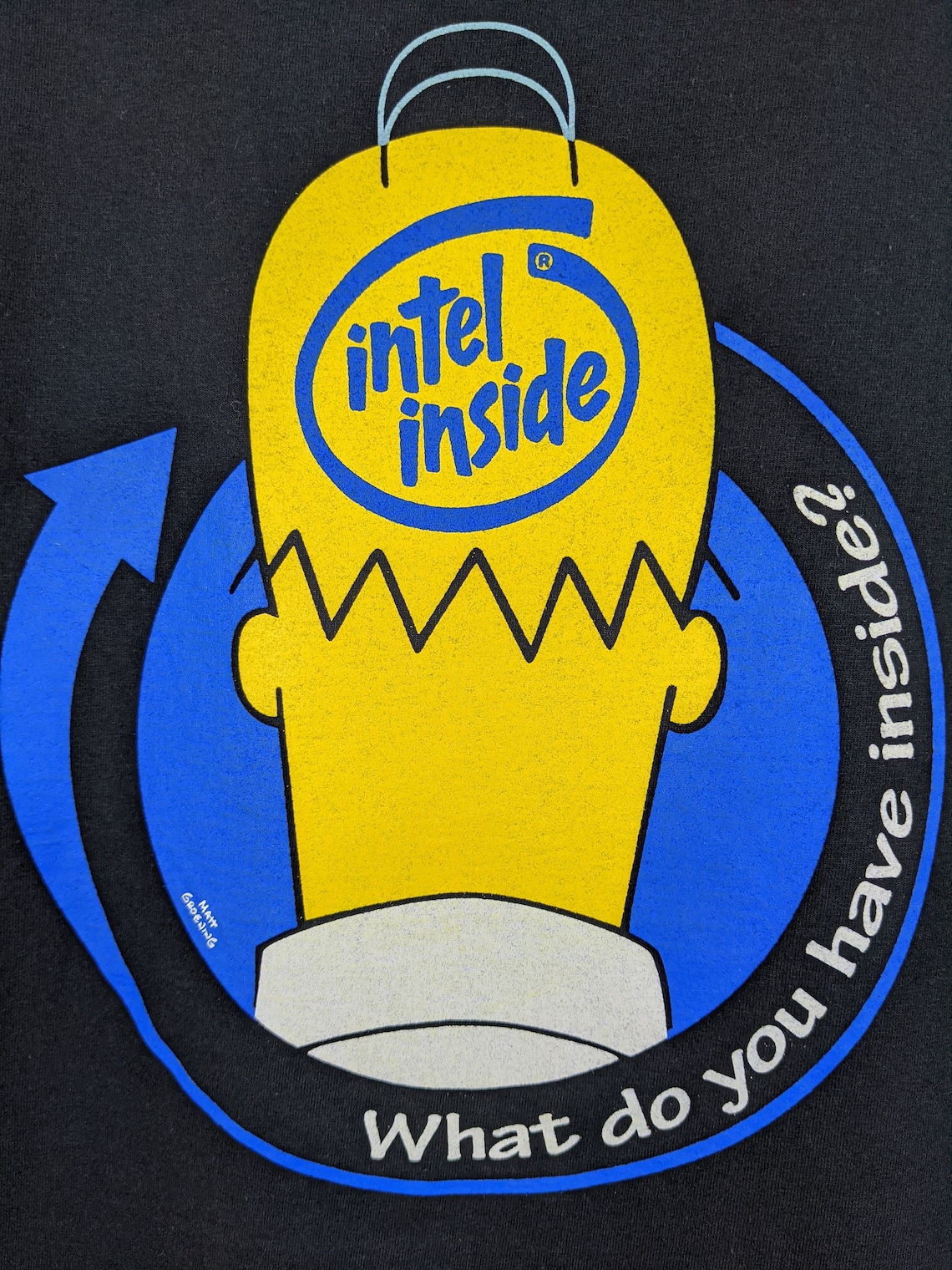 Vintage 1998 the Simpsons T-shirt Homer Simpson Intel Inside | Etsy