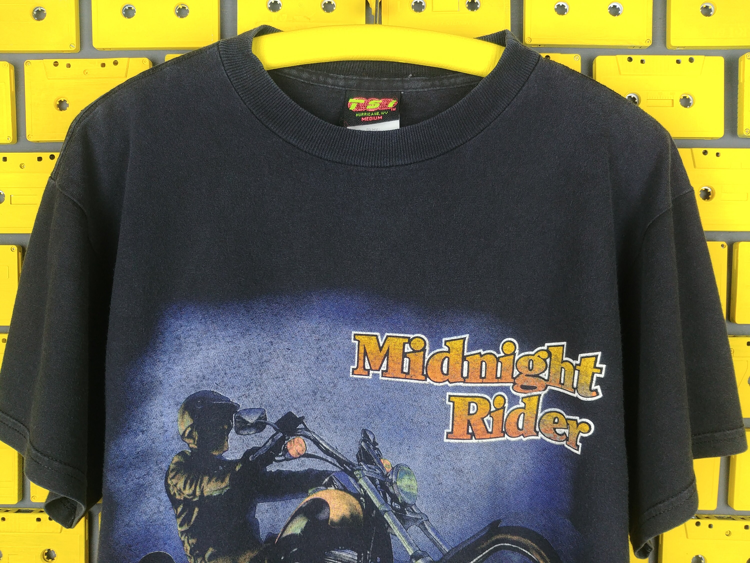 Vintage 90s Midnight Rider T-shirt Motorcyclist Biker Moto | Etsy