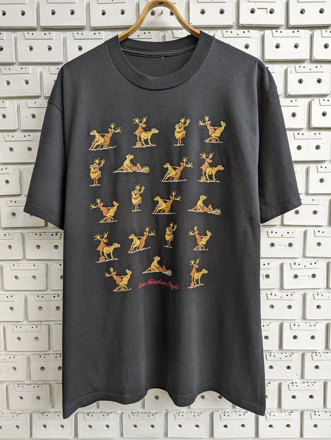 Vintage 90s Animal Sex Position T-shirt Love Alaskan Style Funny Moose ...