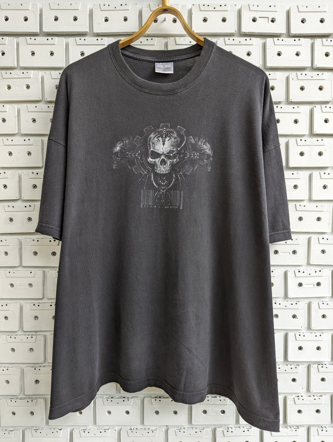 Vintage 00s Cyber Skull Gothic T-shirt Biomechanical Steampunk Skeleton ...