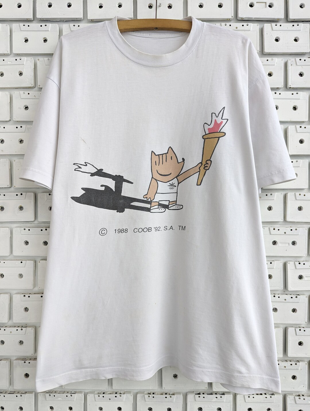 Vintage 1992 Barcelona Olympic Games T-shirt Cobi Mascot Spain Olympic ...