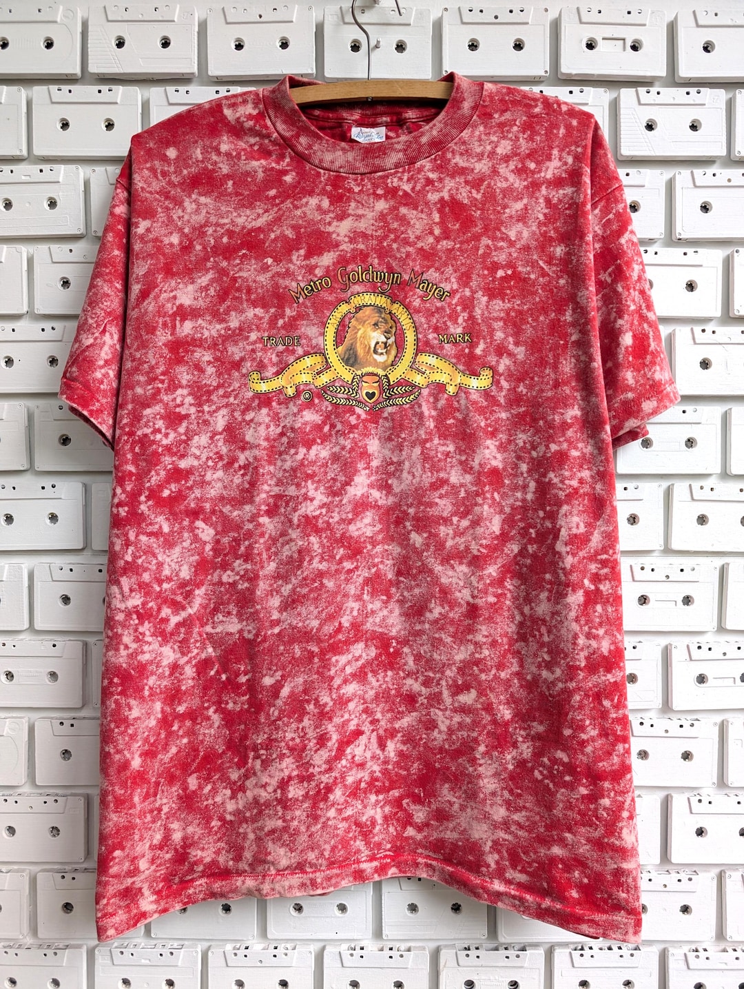 Vintage 80s MGM T-shirt Metro Goldwyn Mayer Lion Logo Acid Wash Movie ...