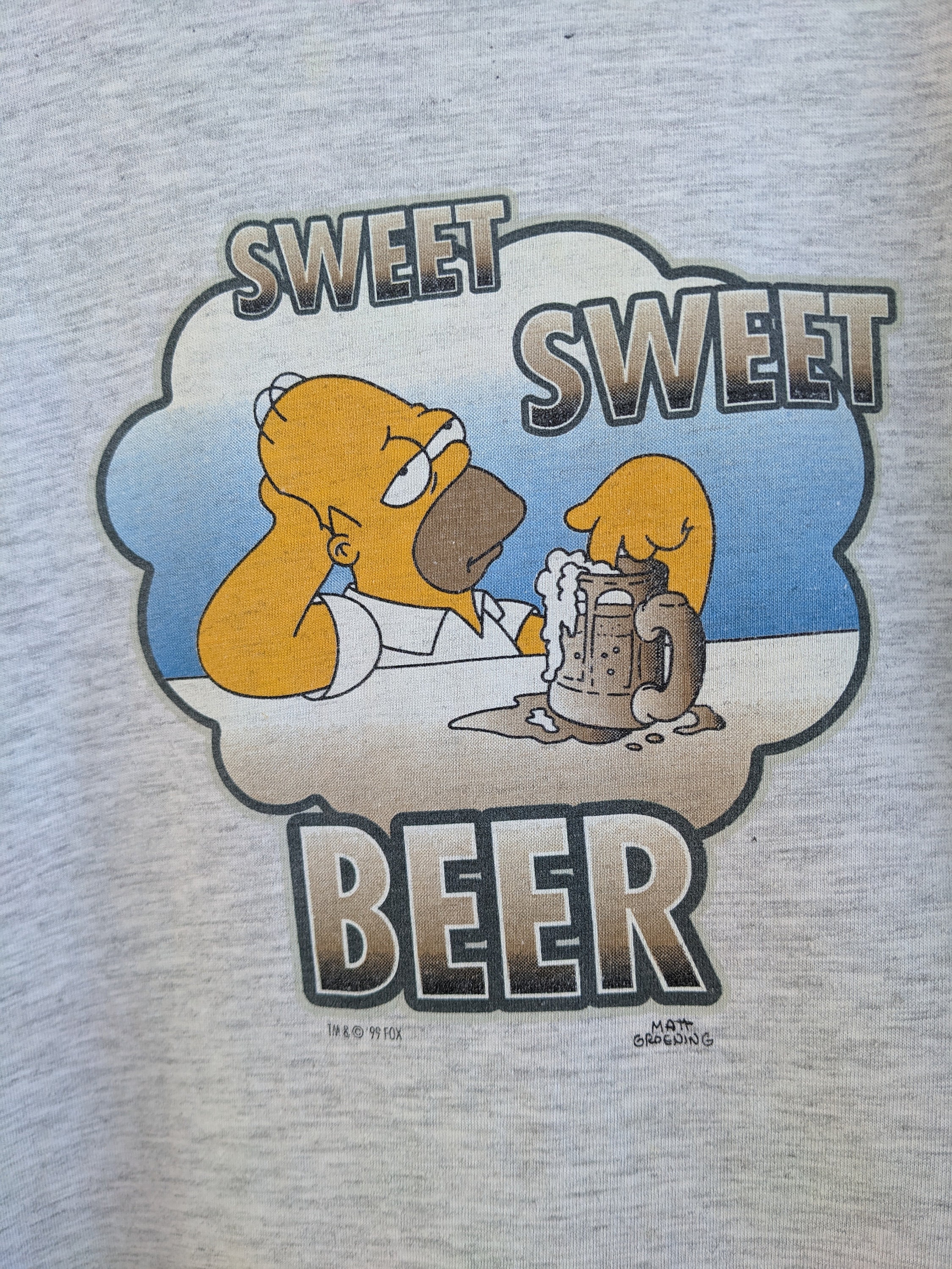 Vintage 1999 the Simpsons T-shirt Sweet Sweet Beer Homer Simpson Matt ...