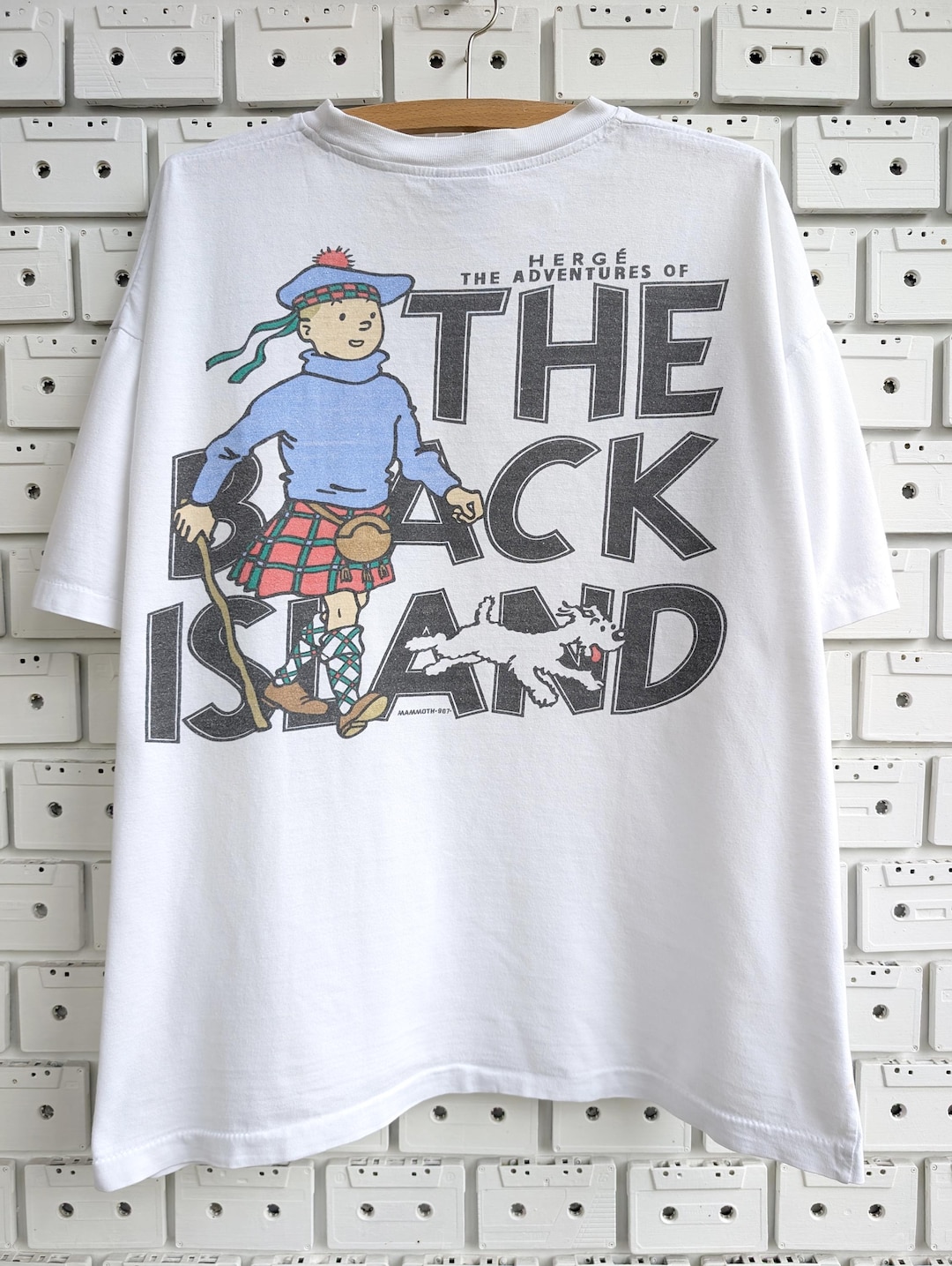 Vintage 90s Adventures of Tintin T-shirt Tin Tin the Black Island Herge ...