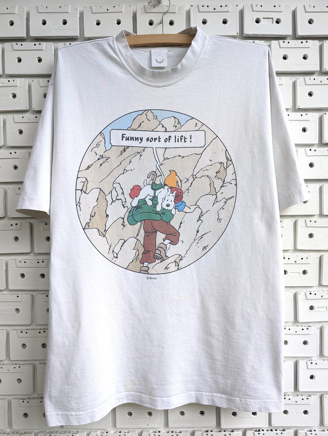 Vintage 90s Adventures of Tintin T-shirt Herge Comics Cartoon ...