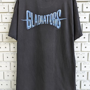 Vintage 1992 Gladiators Logo T-shirt British TV Series LWT Programmes ...