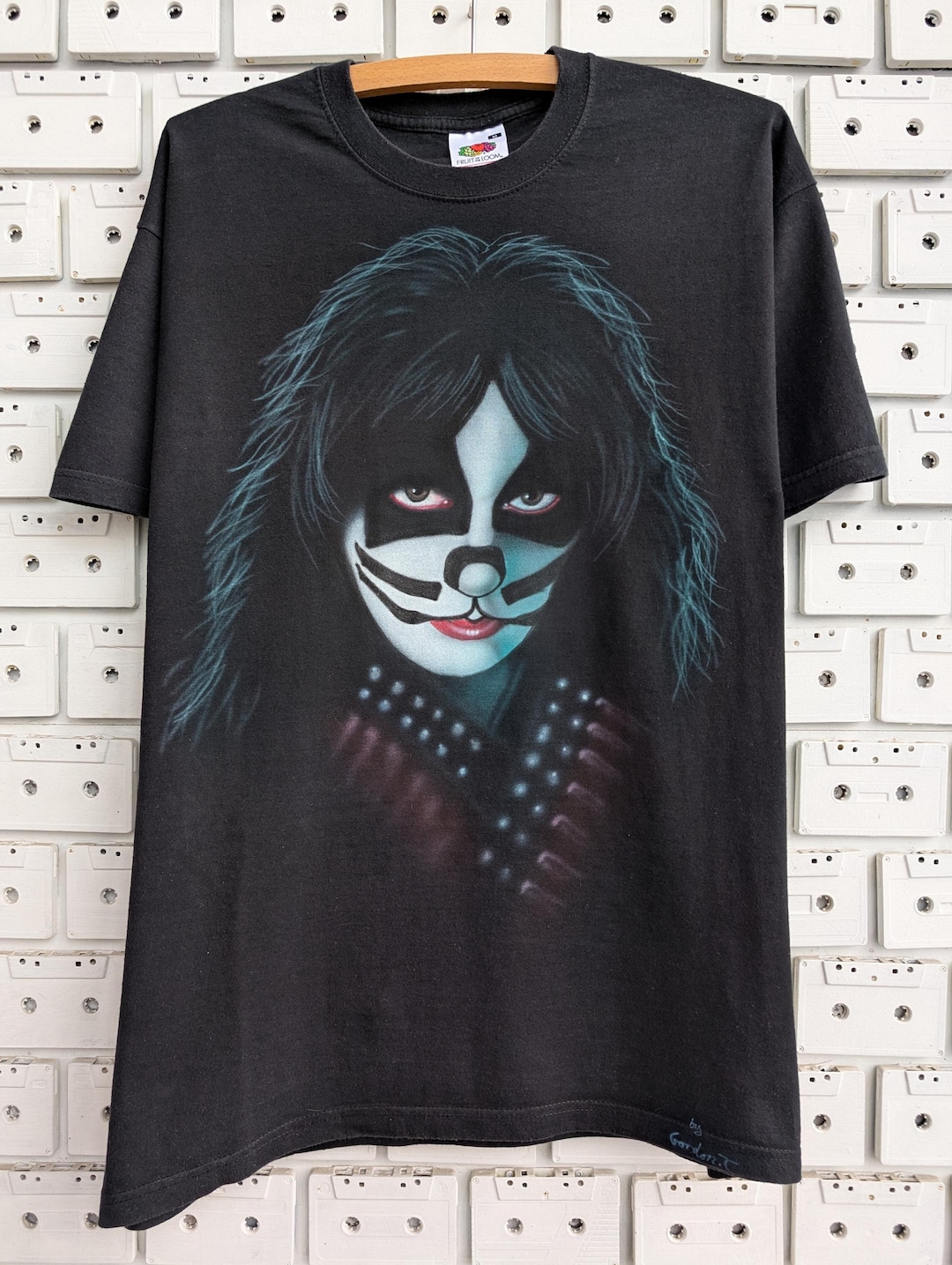 Vintage 00s Peter Criss T-shirt the Catman Portrait Hand Painted Custom ...