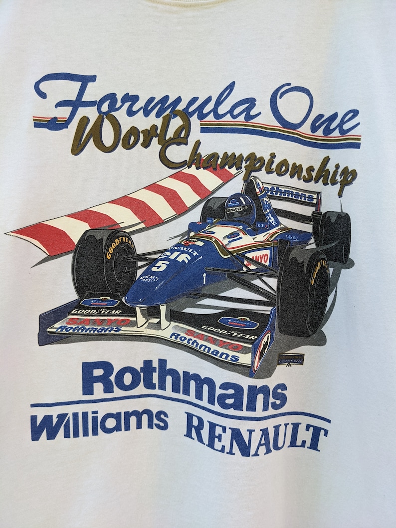 Vintage 90s F1 Rothmans Williams T-shirt Formula One Damon Hill Renault ...