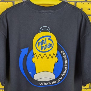 Vintage 1998 the Simpsons T-shirt Homer Simpson Intel Inside Pentium ...