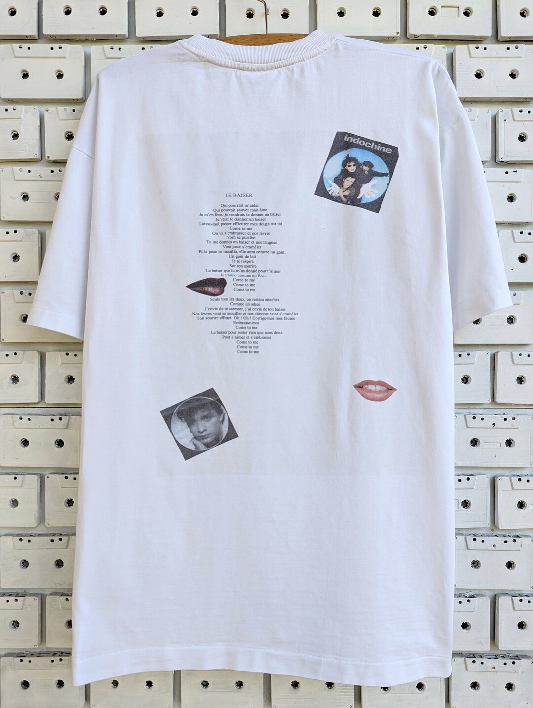 Rare Vintage 90s Indochine T-shirt Le Baiser Lyrics Print French ...