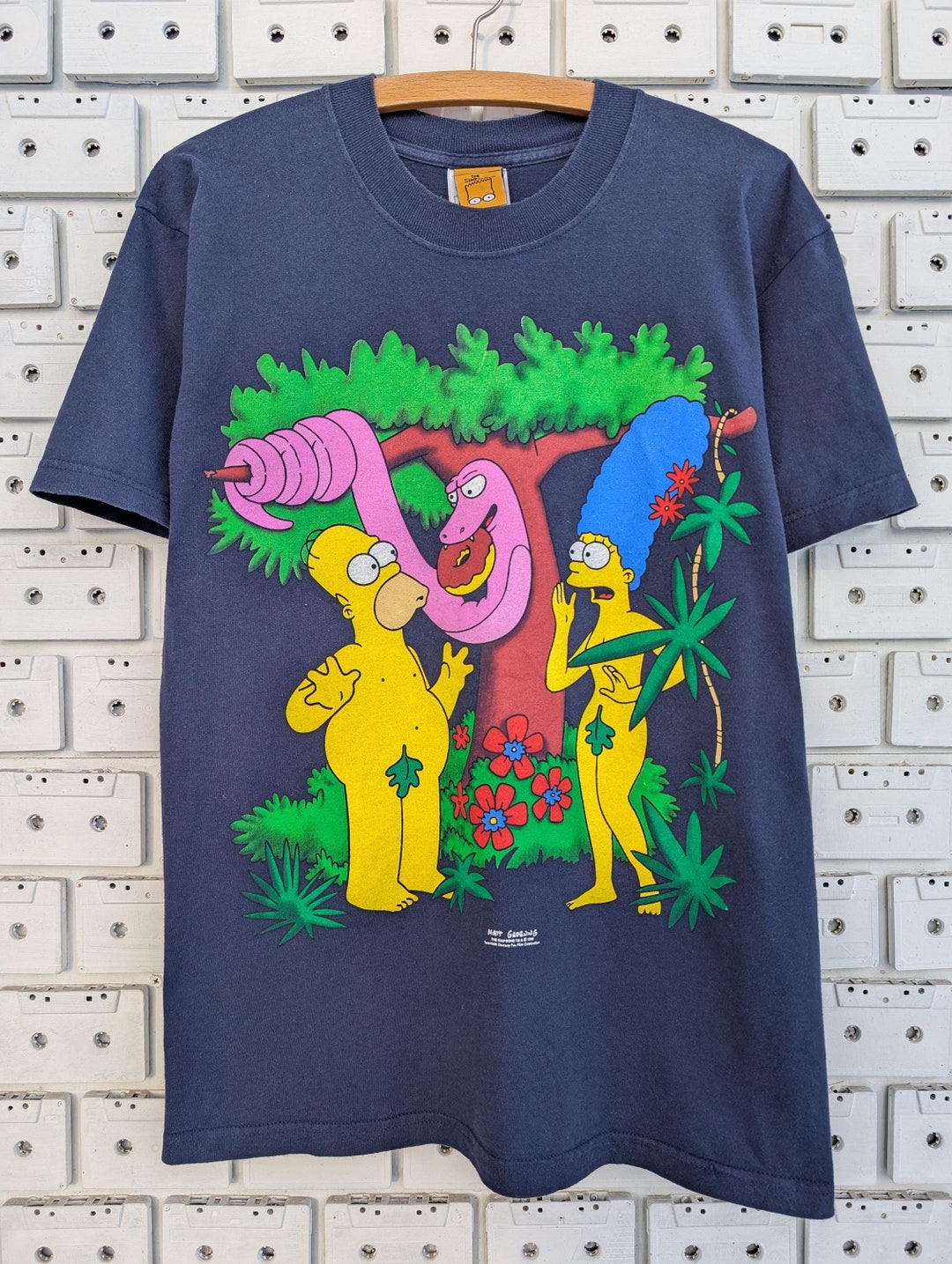 Vintage 1999 the Simpsons T-shirt Homer Marge Simpson Adam Eve Parody ...