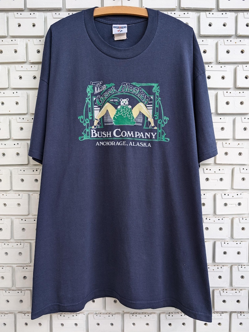 Vintage 90s Great Alaskan Bush Company T-shirt Funny Print Anchorage ...